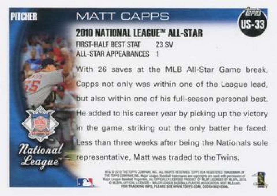 2010 Topps Update #US-33 Matt Capps Nationals NM-MT | eBay