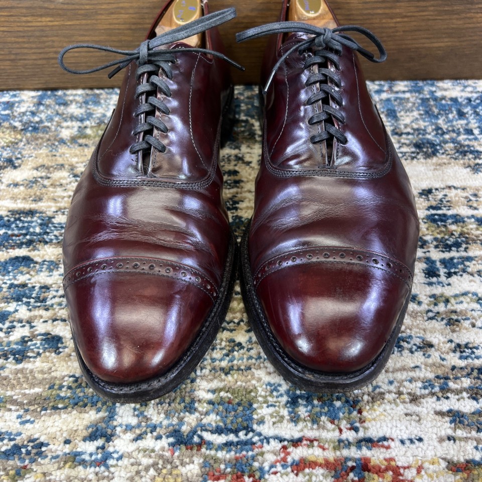 Allen Edmonds Fifth Avenue Cap Toe Oxford Mens Sz 11D Shoe Burgundy ...