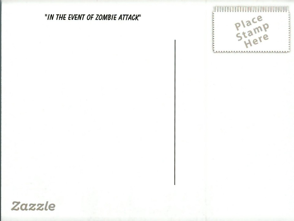 *Zombie-"In The Event of Zombie Attack" ...3 Steps... (Postcard) {RB16 ...