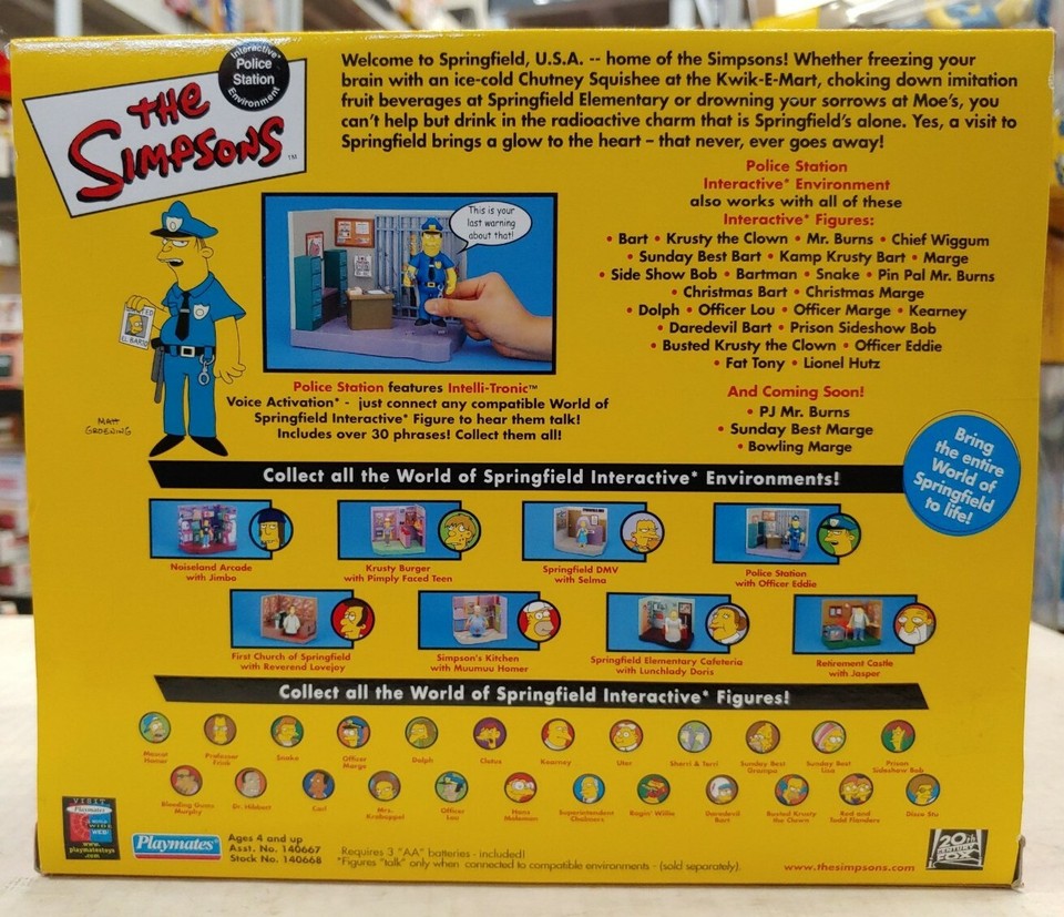 The Simpsons Officer Eddie Springfield Police Station Intelli-Tronic ...