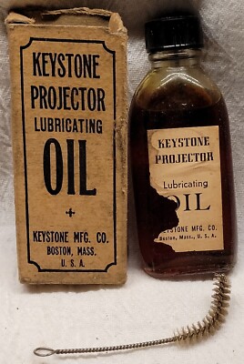 Old Keystone Projector Lubricating Oil in the Original Bottle & Box ...