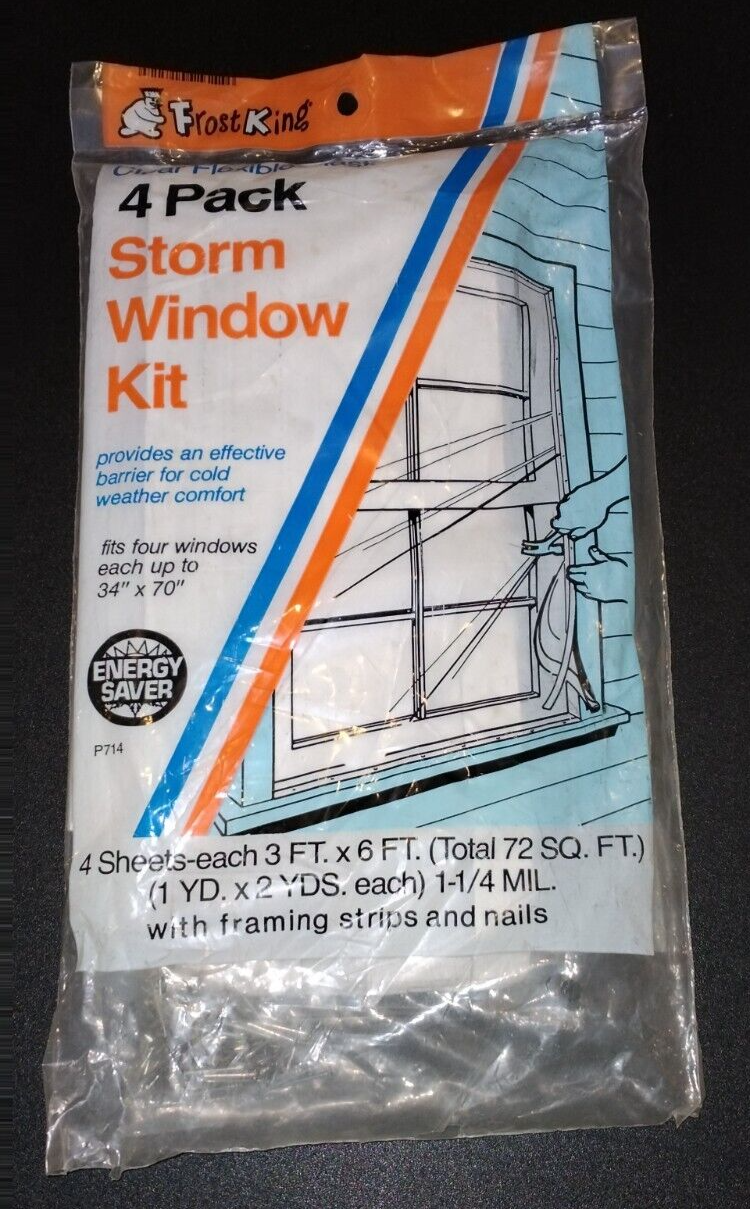Frost King New 4 Pack Clear Plastic Storm Window Energy Saving Kit | eBay