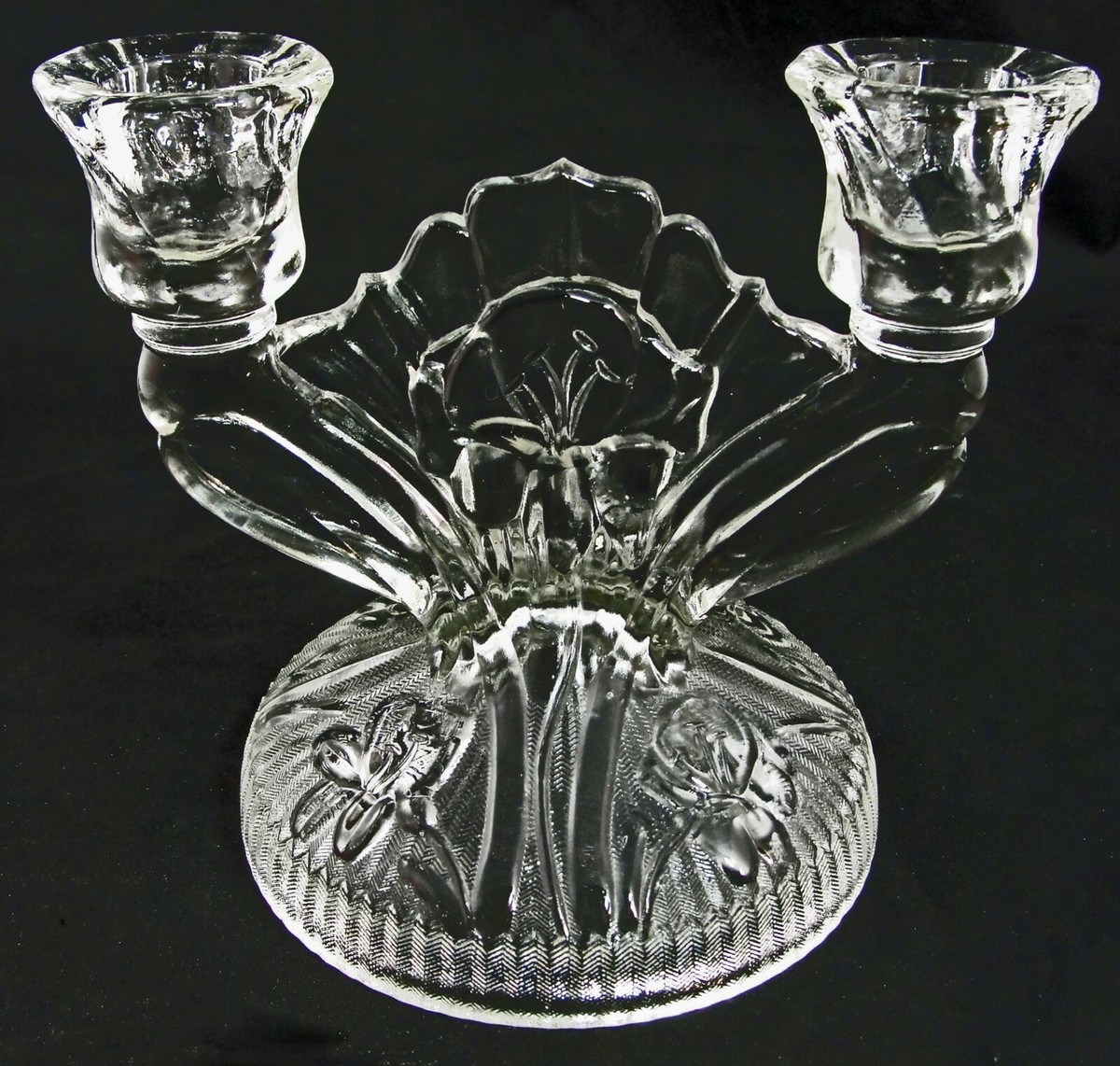 White Depression Glass Iris Vintage Jeannette Glass Iris & Herringbone