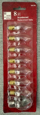 Home Accents 8 Pack Clear Incandescent C7 Replacement Bulbs | eBay