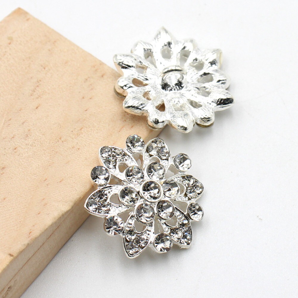 10pcs Flower Claw Clothes Sewing Accessory Crystal Snap Fastener ...