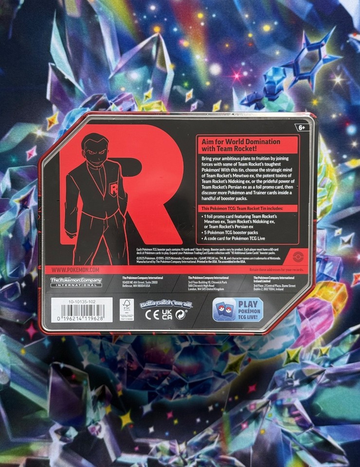 Pokemon TCG: Team Rocket Tin - Team Rocket’s Mewtwo ex Destined Rivals ...