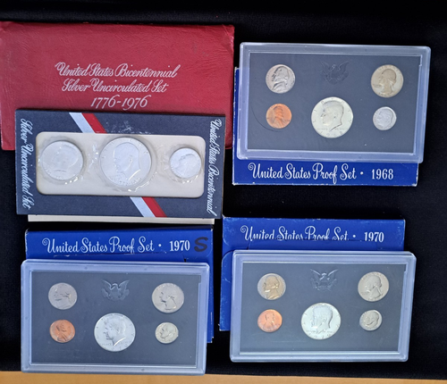 Lot(4) US Silver Mint Proof Sets 1968, 1970(2) and Bicentennial 1976 | eBay