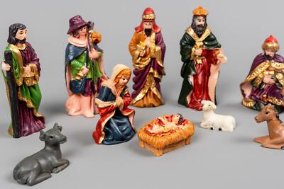 10Pcs Christmas Nativity Figures Crib Scene Set Movable Home Decoration ...