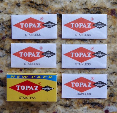 5 Topaz Stainless Double Edge Razor Blades | eBay