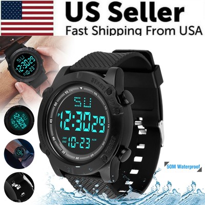 Waterproof Digital Sports Watch Military Tactical LED Backlight ...