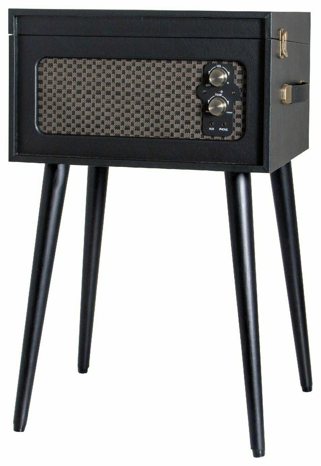 Bush Wooden Bluetooth Turntable Retro Aux Record Player Withs Legs ...