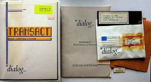 TRANSACT- Commodore 64 DISK Book-Keeping, Dialog Software RARE 1983 ...