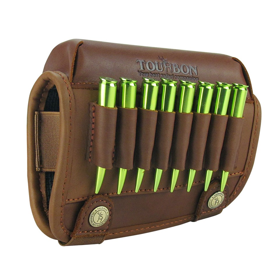 Tourbon Leather Gun Buttstock Cheek Riser Rest Rifle Cartridges Ammo ...