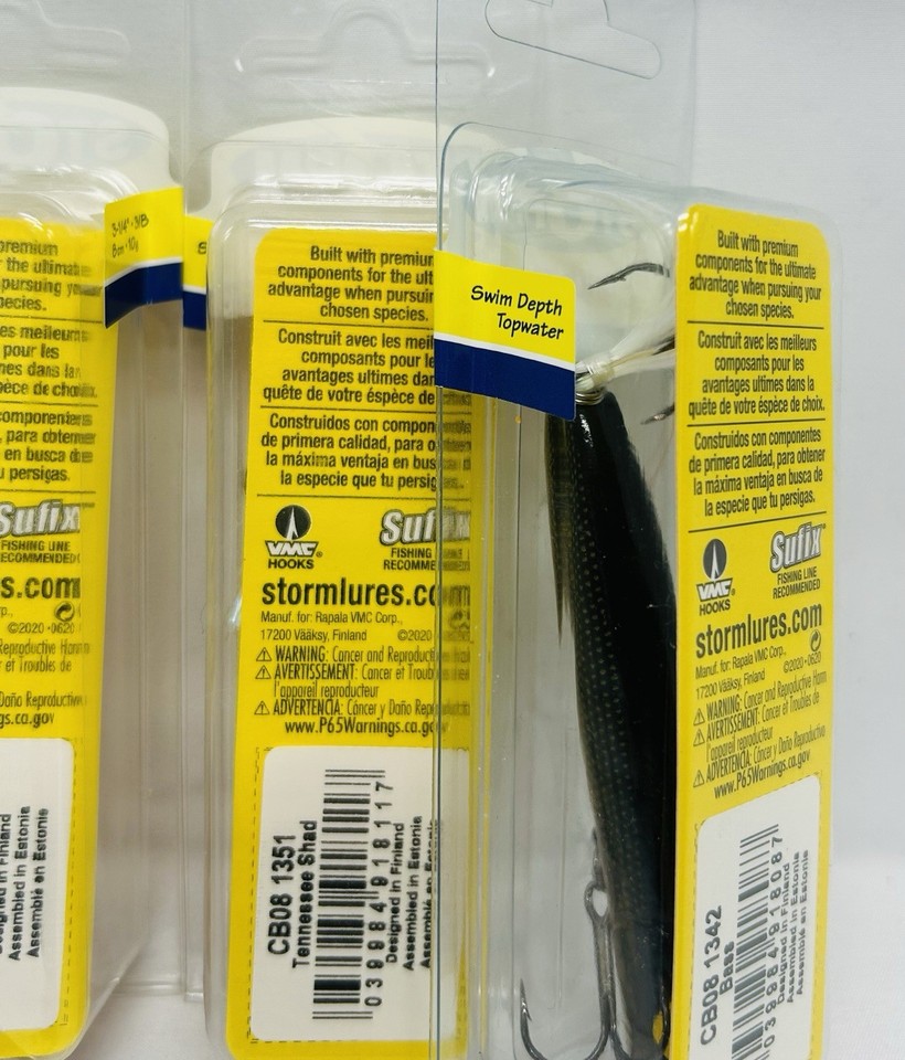 Lot of 3 Storm Chug Bug Original Series Tennessee Shad CB08 1351/Bass CB08 1342 | eBay