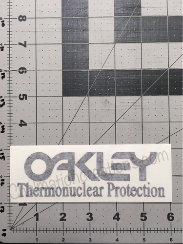 New Oakley Thermonuclear Protection Vinyl Decal Rub On Die Cut Sticker ...