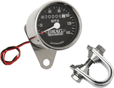 Drag Specialties Chrome Small 2.4" Mechanical Speedo Speedometer Harley ...