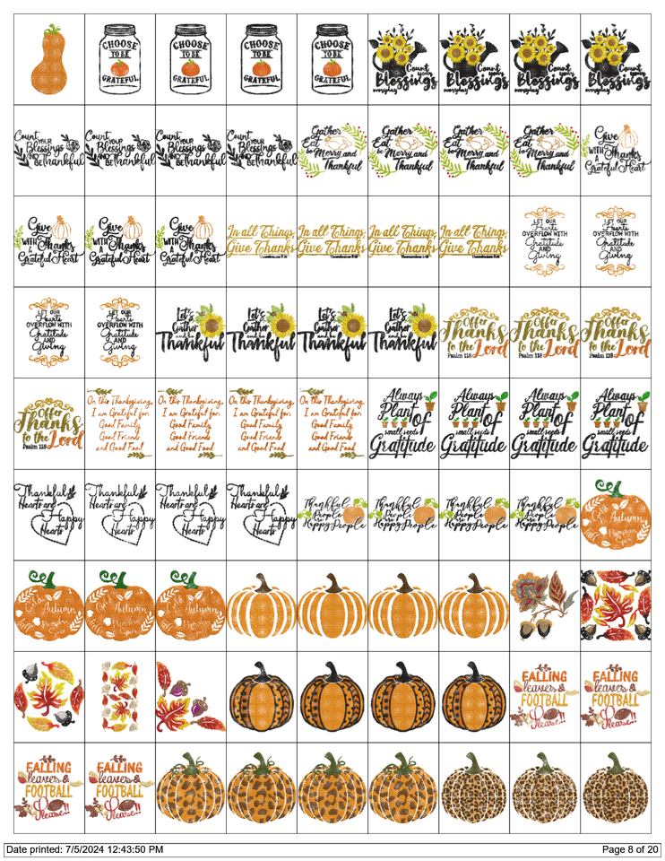 HUGE 1600 PLUS FALL AND THANKSGIVING BUNDLE Embroidery Machine Designs ...