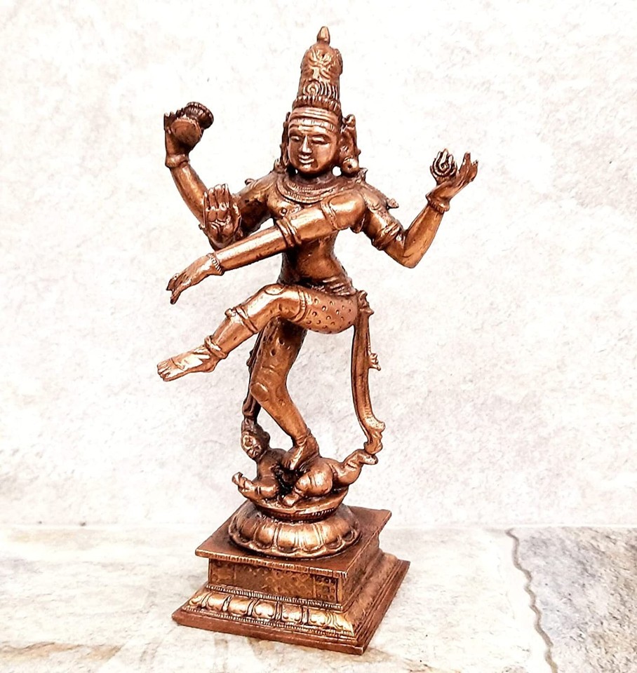 Copper Handmade Hindu God Natraja Idol Figurine Statue Antique Finish ...
