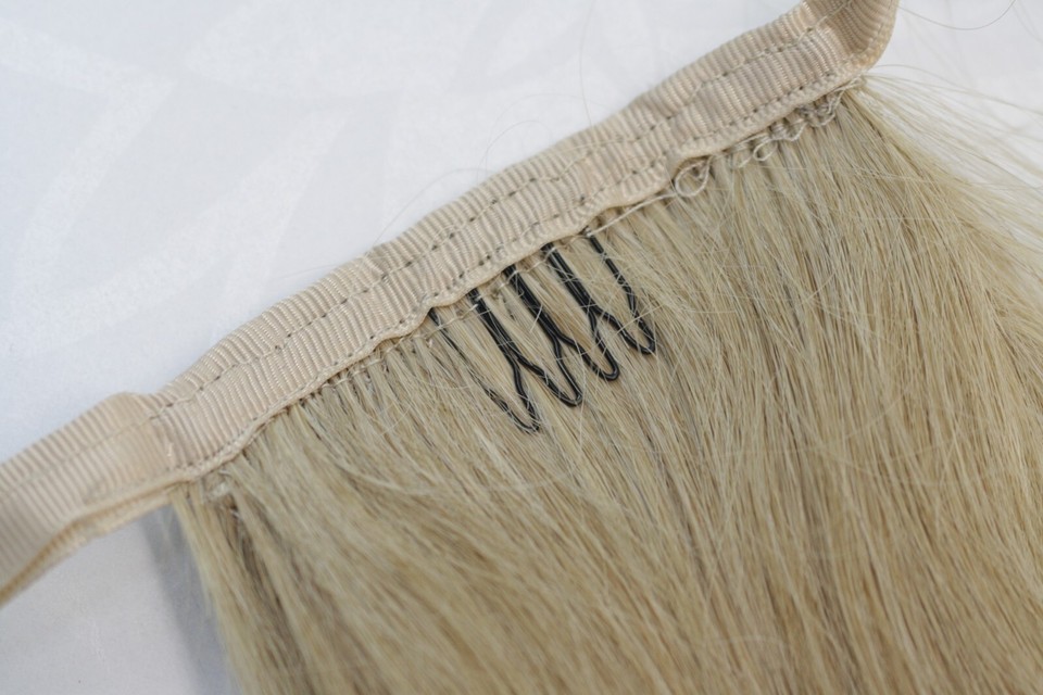 Natural hair tail with сlip 65cm/26" Blonde | eBay