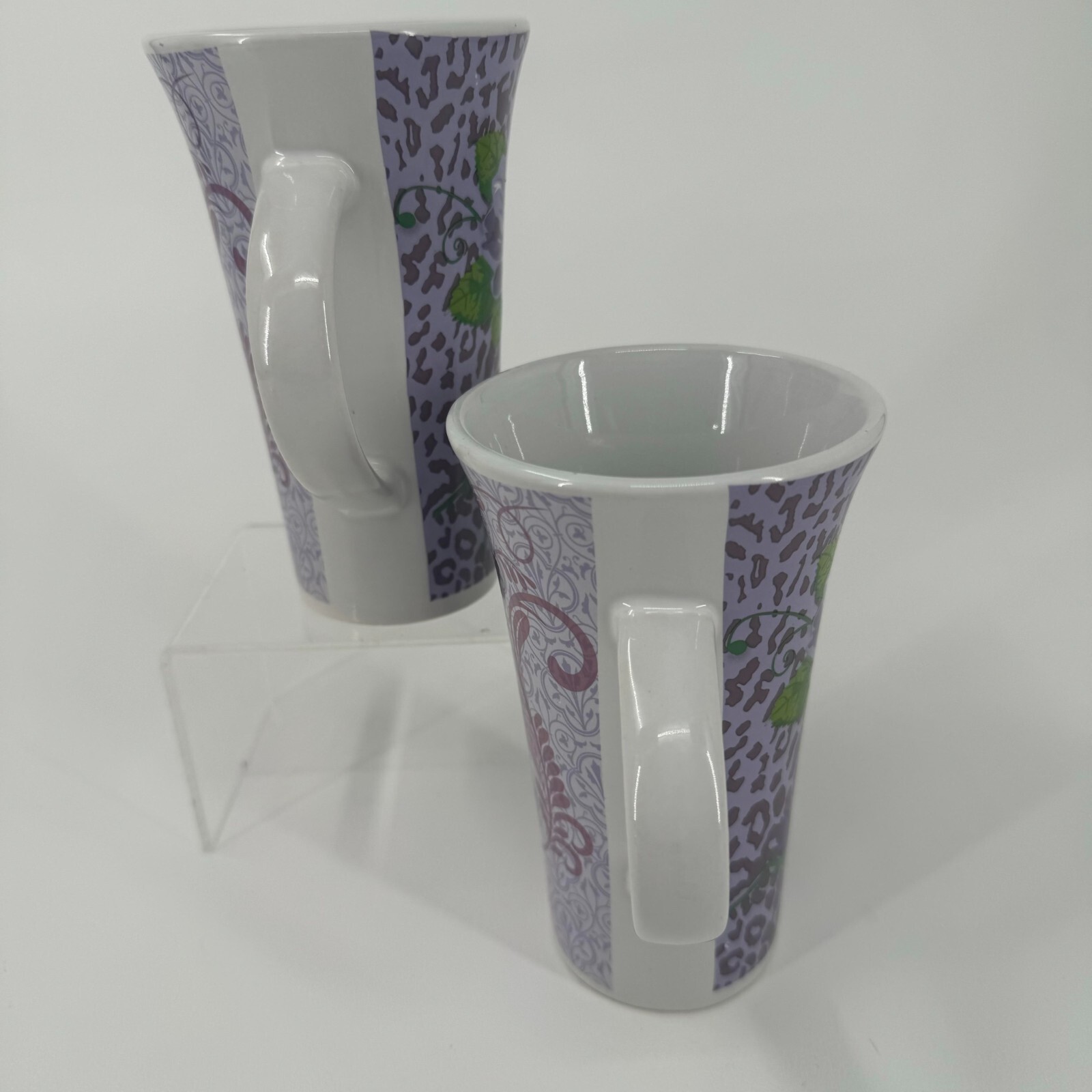 Debra Valencia Blue Harbor Floral Butterfly Tall Ceramic Coffee Cups ...