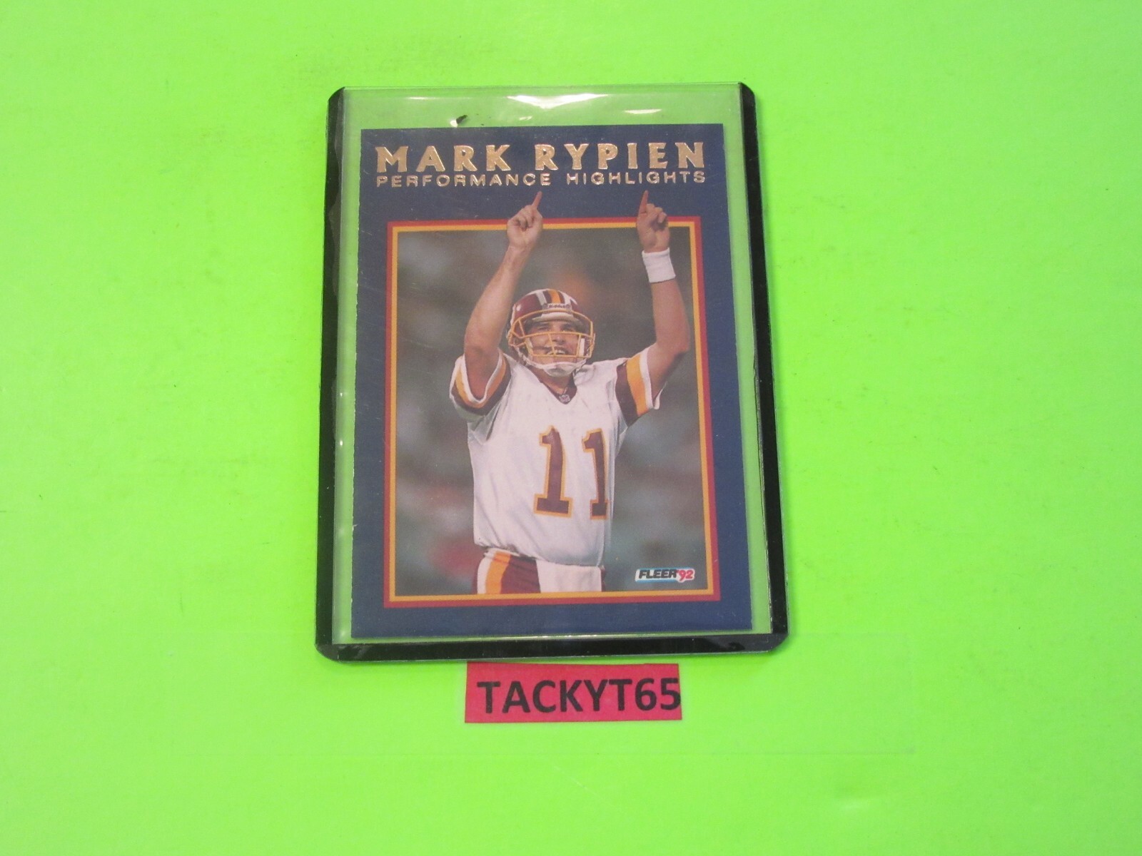 MARK RYPIEN (REDSKINS) 1992 FLEER PERFORMANCE HIGHLIGHTS CARD(S) YOU ...
