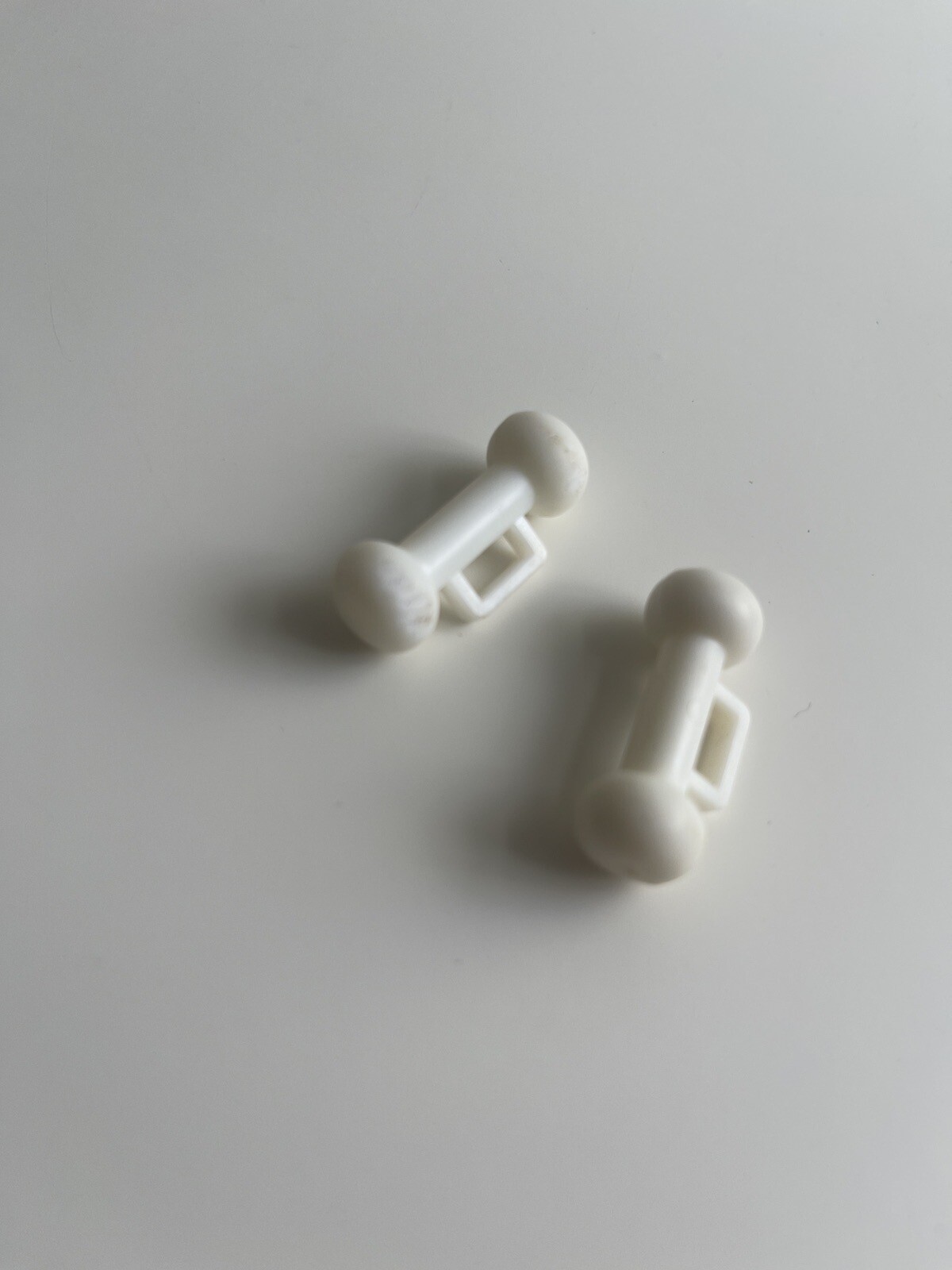 Vintage 60s Barbie Ken Doll Accessory - White Plastic Dumbbells Weights ...