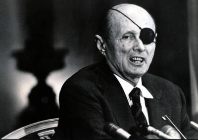 Israeli general and politician Moshe Dayan with an eye patch 1970s Old ...