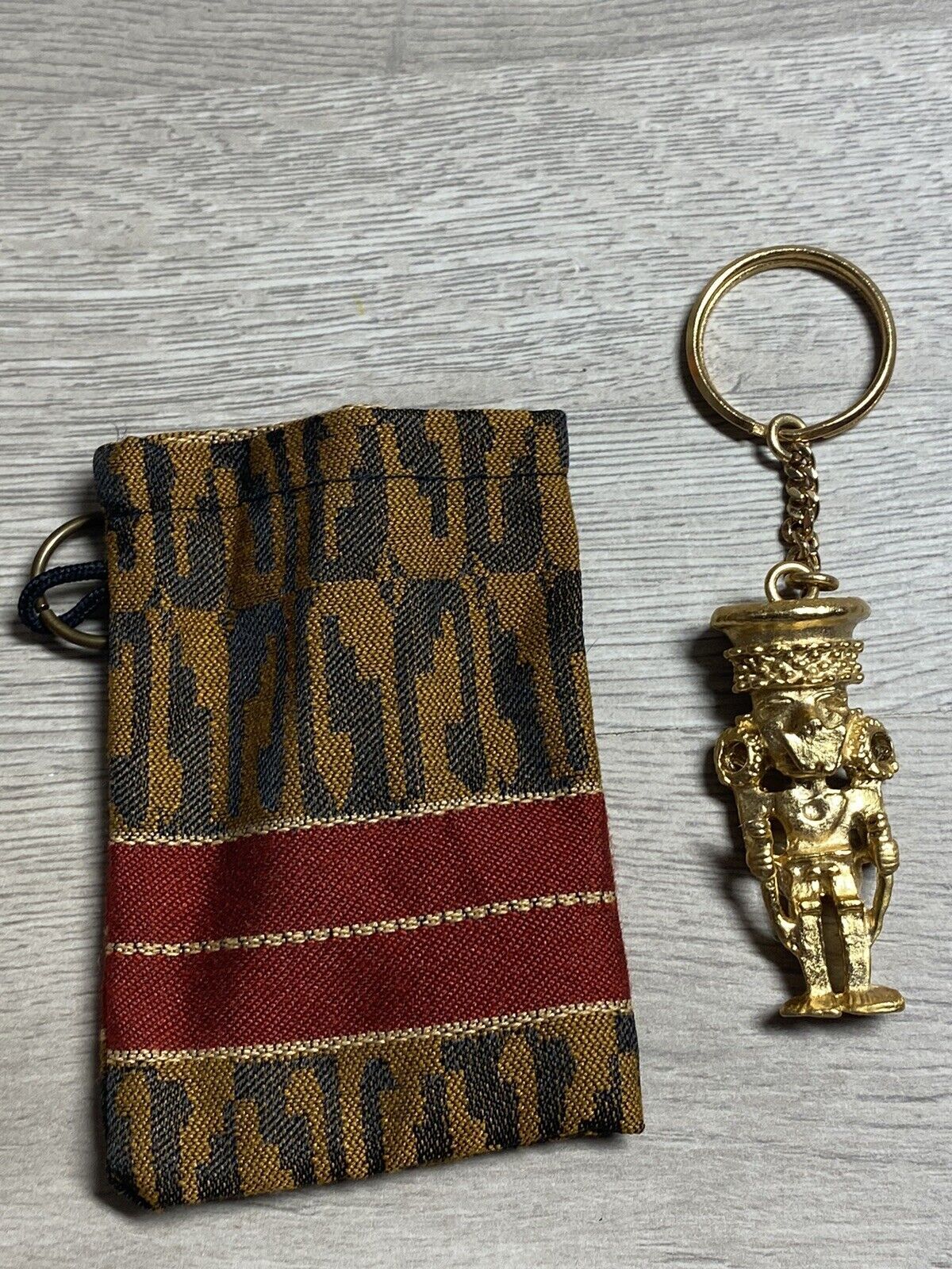 Vintage South American Mayan Aztec God Pendant Gold T… - Gem