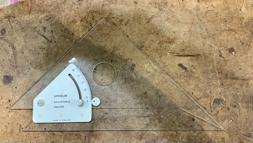 Vintage Unique Drafting Square • 10” Adjustable Triangle • Made in ...