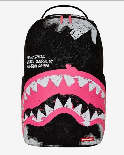 SPRAYGROUND Shark Central Sorbet Hand Painted DLX Cotton Backpack WITH ...