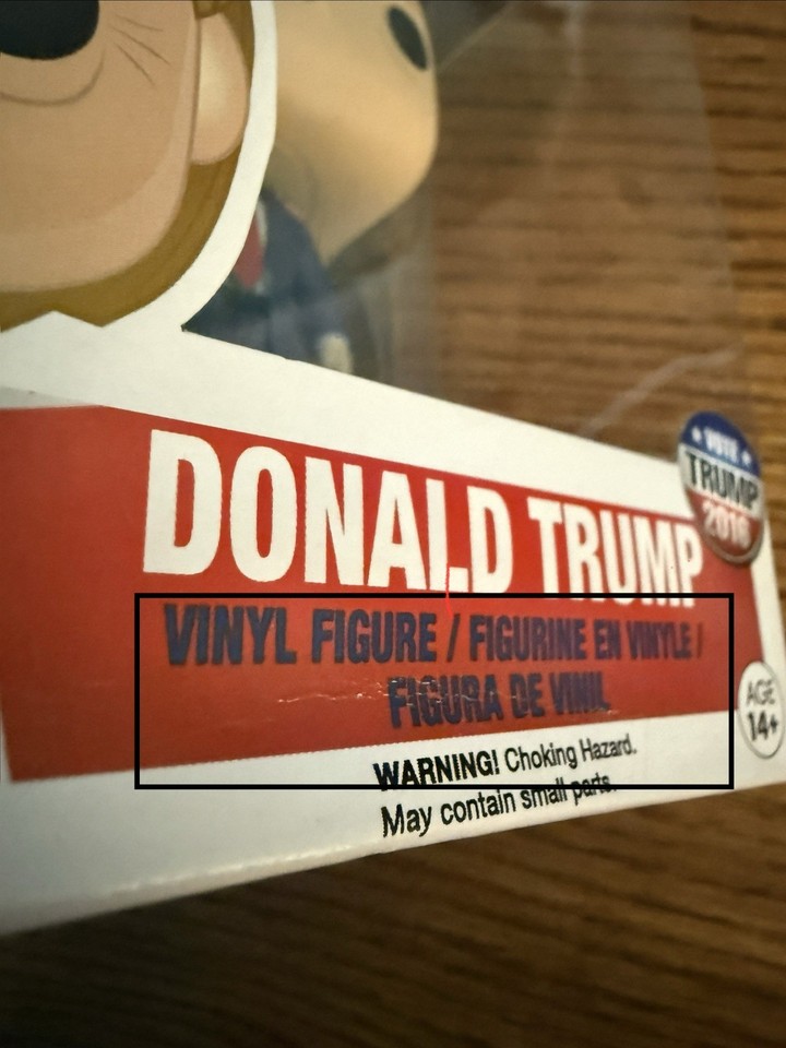 Funko Pop! Donald Trump #02 Authentic Damaged Retail Barcode Sticker W ...