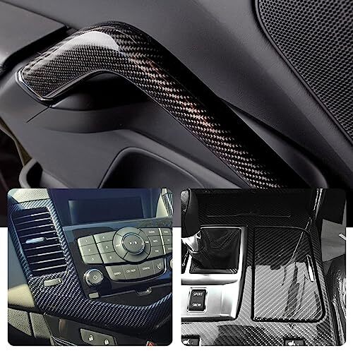 Black Carbon Fiber Vinyl Wrap Sticker Bubble Free Anti-Wrinkle, 1Ftx5Ft ...