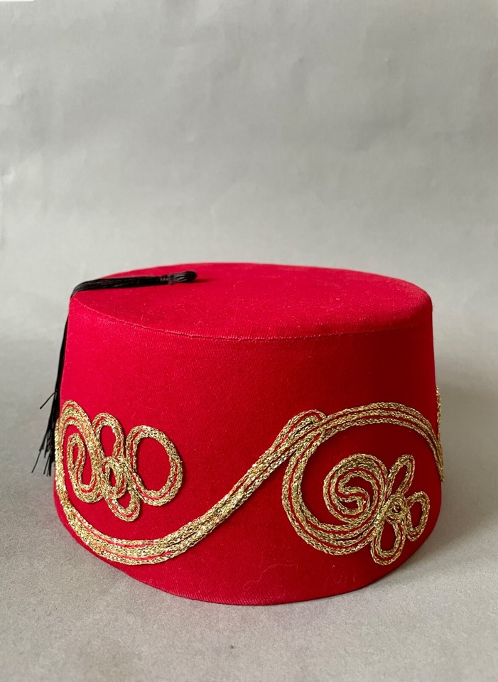 Red Fez Hat, Genuine & Authentic Turkish Fes, Ottoman Tarboosh Wear w ...