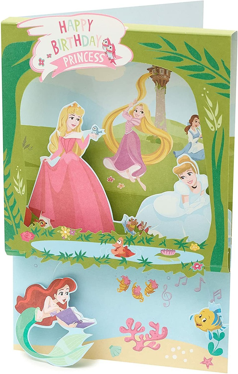 Happy Birthday Disney Princess Card Disney Princess Thank You Card