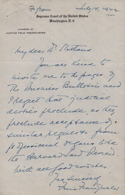 FELIX FRANKFURTER - AUTOGRAPH LETTER SIGNED 07/14/1942 | eBay