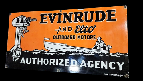 PORCELAIN EVINRUDE ENAMEL SIGN 42 INCHES DIE CUT SSP | eBay