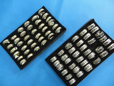 25pc wholesale rings mixed designs stainless steel ring men jewelry lot ...