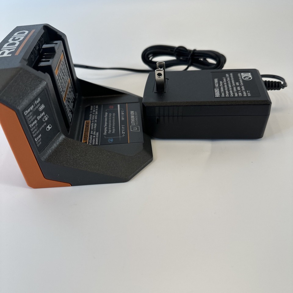 RIDGID 18 Volt Lithium Ion Compact Battery Charger R86093 Genuine OEM ...