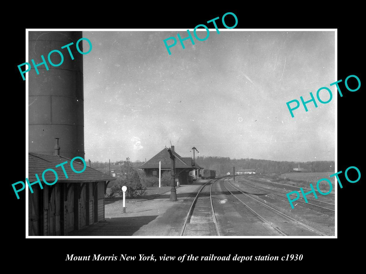 OLD 8x6 HISTORIC PHOTO OF MOUNT MORRIS NEW YORK RAILROAD DEPOT STATION ...