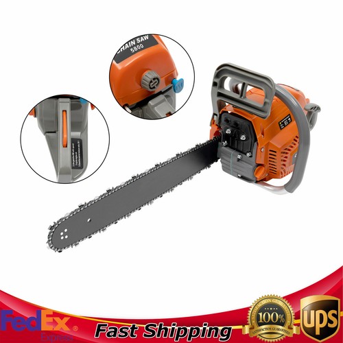 58CC 20" Gasoline Chainsaw Powered Wood Cutting Engine 2-Stroke Gas ...