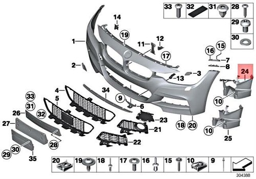 Genuine BMW F30 F31 F35 316d 316i 316Li 318d 318dX Support Left ...