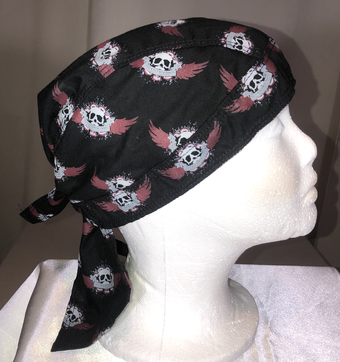 Durag ( Dew/Du Rag ) Motorcycle/Biker Themed Black Do… - Gem