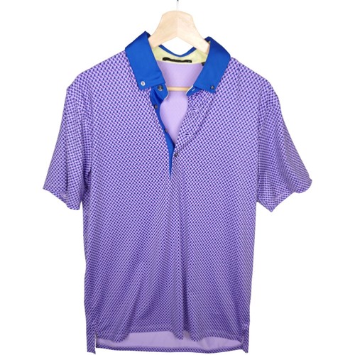 GREYSON Purple Wolf Head All Over Print Quick Dry S/S Golf Polo Men's M ...