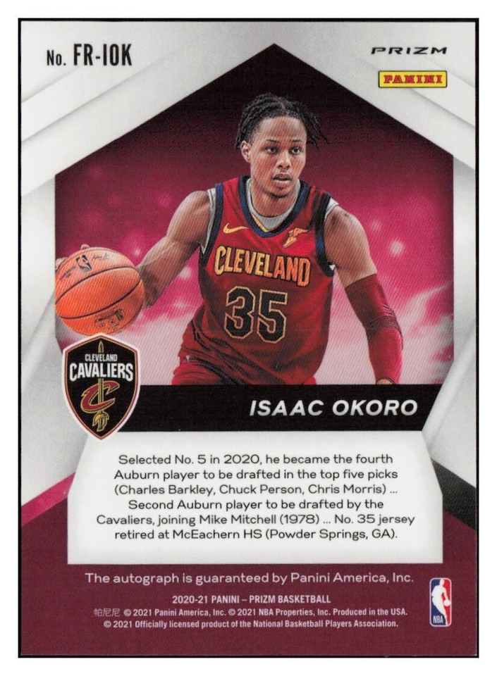 H660 ISAAC OKORO RC AUTO 2020-21 PRIZM FAST-BREAK SILVER DISCO ...