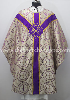 Metallic Purple Gothic vestment,stole & mass set Gothic chasuble,casula ...