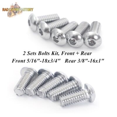 2 Sets Front & Rear Rotor Bolts Kit for Harley-Davidson Softail Dyna ...