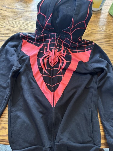 Spider-Man Miles Morales Full-Zip Cosplay Hoodie Zip Up Jacket Black ...
