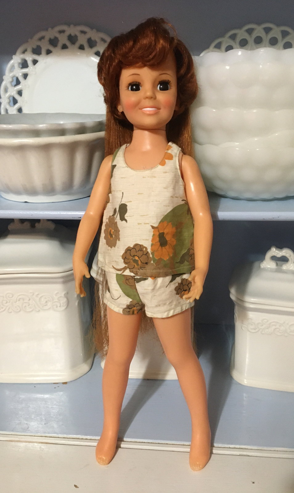 #9 VINTAGE Ideal Twirla Curler Crissy Family 1970s Doll Growing red ...