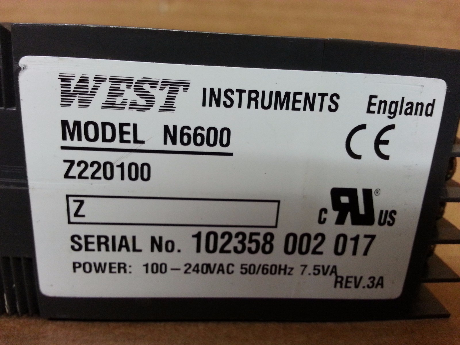 WEST N6600-Z220100 TEMPERATURE CONTROLLER N6600Z220100 SHIPS SAME BUS ...