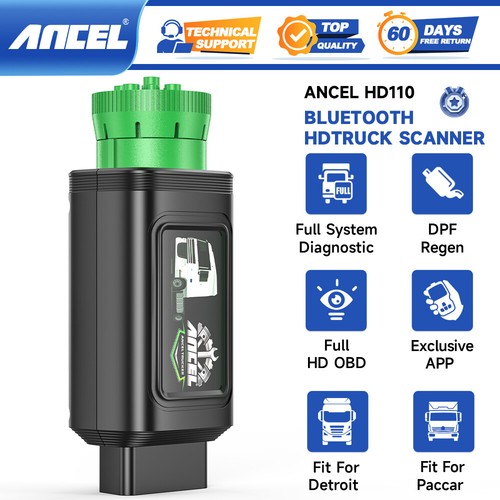 ANCEL HD110 Duty Truck Scanner DPF Regeneration Scanner Fit for Detroit ...